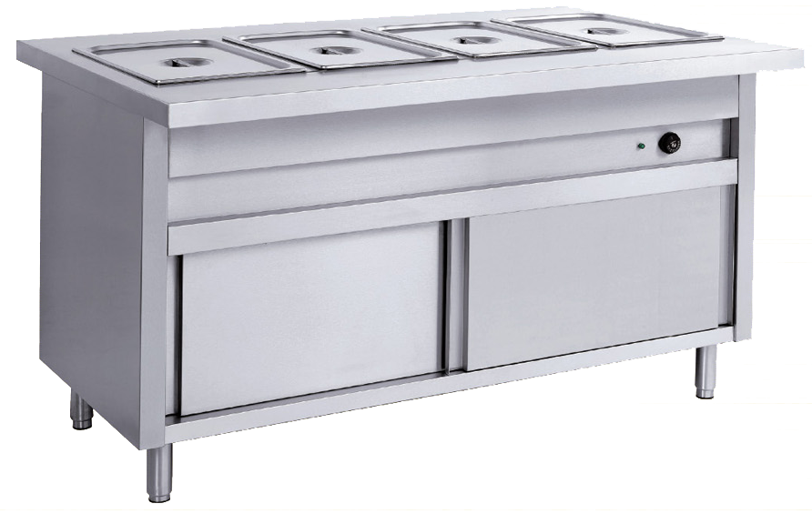 Newworld Stainless Steel | American Style 4 pan bain marie with cabinet