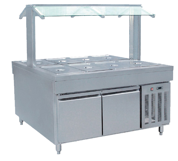 Newworld Stainless Steel | 8 pan buffet fridge